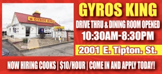 Drive Thru & Dining Room Opened, Gyros King, Seymour, IN