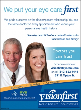 We Put Your Eye Care First, Vision First Eye Care, Seymour, IN